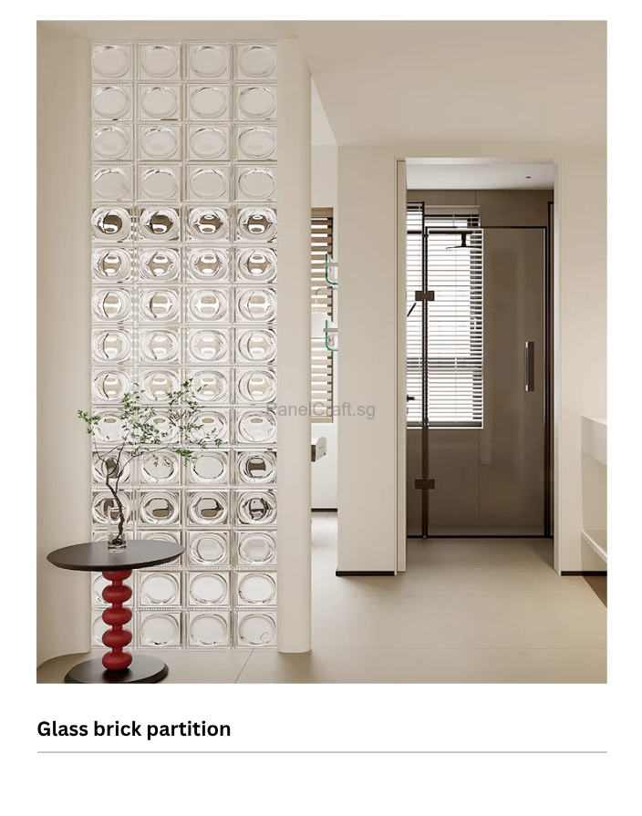 Solid Crystal Glass Brick Wall Divider Partition Customized Decorative ...